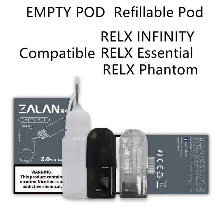 RELX Infinity Pods / RELX Essential Refill Pod Refillable Empty ...