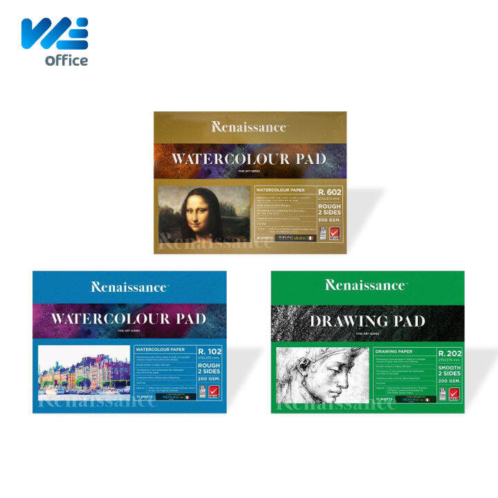 Renaissance (เรนาซองซ์) สมุดวาดรูป ชนิดผิวเรียบ และ ผิวหยาบ หนา 200gsm ...