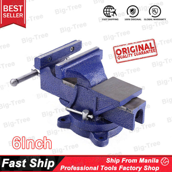 6" Heavy Duty Engineers Table Vise Swivel Base Clamp Jaw Work Bench ...