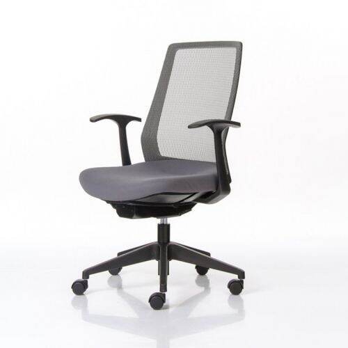 modernform เก้าอี้ แบรนด์ ITOKI จากญี่ปุ่น รุ่น TR แขนปรับได้ เบาะหุ้มผ้าสีเทา พนักพิงตาข่ายสี ...