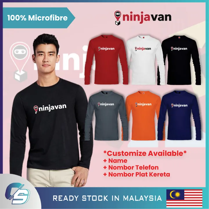 NINJA VAN T-SHIRT LENGAN PANJANG BAJU LELAKI / PEREMPUAN 100% ...