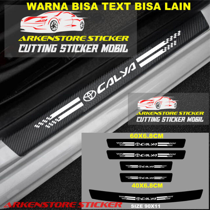 5pintu sticker sill plate carbon 3d mobil calya sticker karbon 3d ...