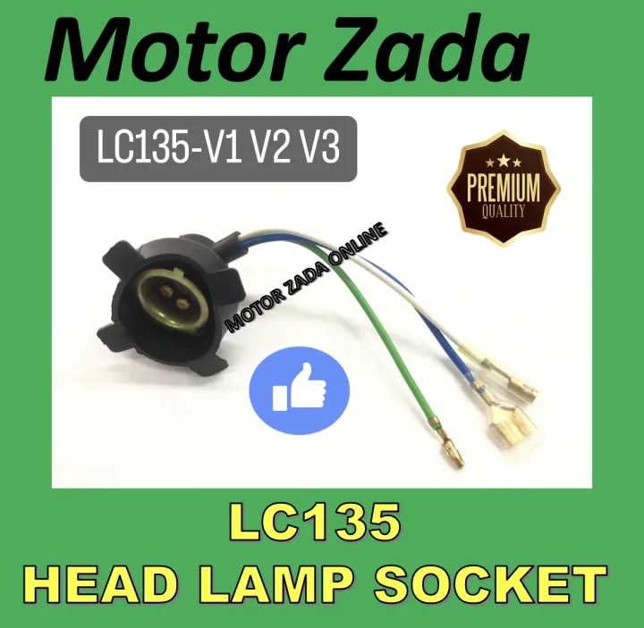 LC 135 HEAD LAMP SOCKET LCV2 FRONT BULB SOKET LCV3 HEAD LIGHT SOCKET LC135 V1 V2 V3 SOKET LAMPU ...