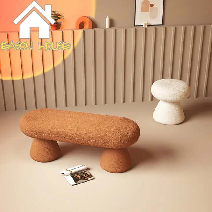 Creative long dressing table stool cute mushroom lamb stool makeup ...