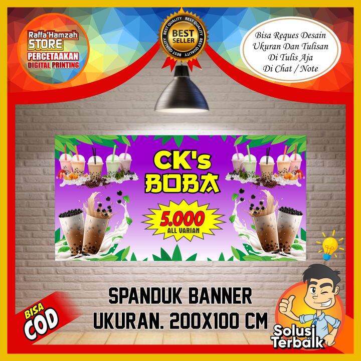 Spanduk Banner Minuman Boba Custome / Spanduk Minuman Boba / Baner ...