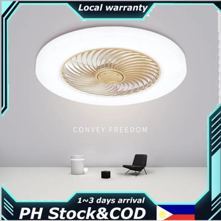 【Manila Stock】Invisible Ceiling Fan with Light Bedroom Ceiling Fan with ...