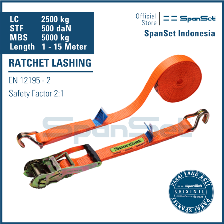 SpanSet Ratchet Tie Down Tali Pengikat Barang Cargo Lashing Belt 2 ...