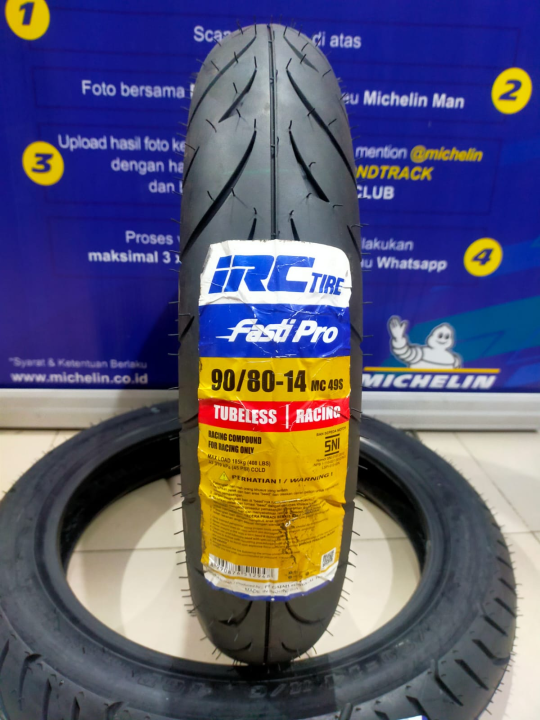 IRC FASTI PRO Ban Motor Sport Ring 14 Tubeless 90/80-14 Beat/Vario/Lexi ...