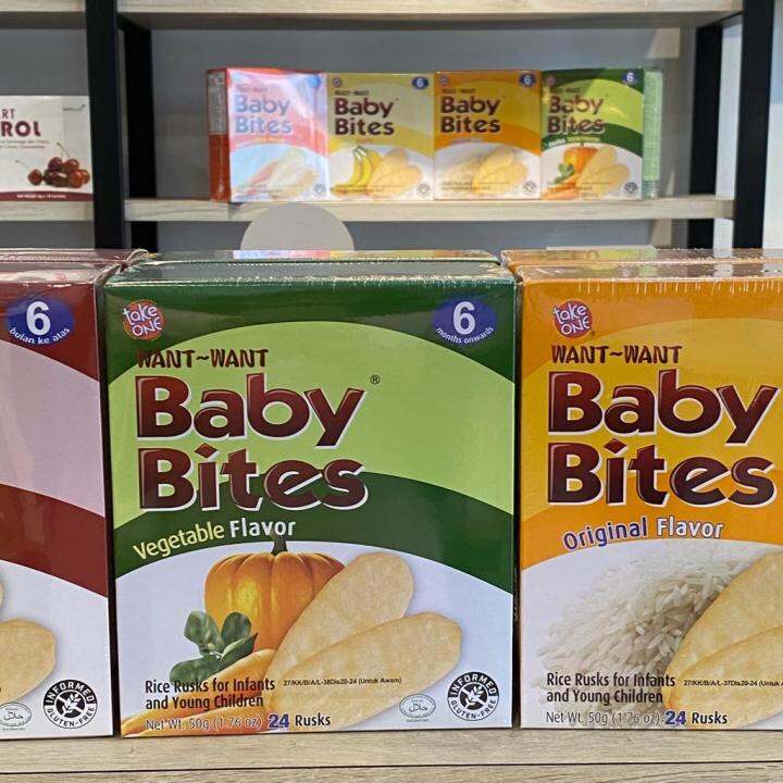 Biscuits Rice Rusks for Infants and Young Children Want-Want Baby Bites ...