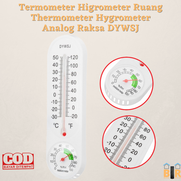 Termometer WALL THERMOMETER TEMBOK DINDING Higrometer Ruang Thermometer ...