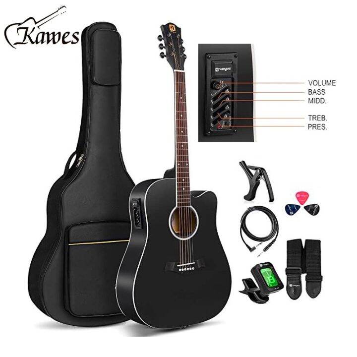 KAWES High Quality 41 inch Acoustic Electric Guitar With 4EQ PICKUP ...