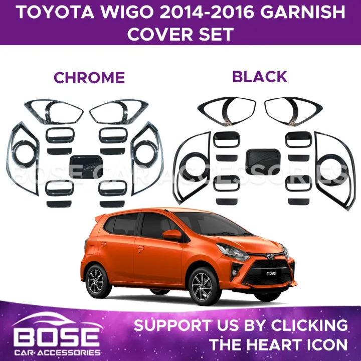 Toyota Wigo Garnish Set 2014 2015 2016 2017 AUGUST Black / Chrome ...