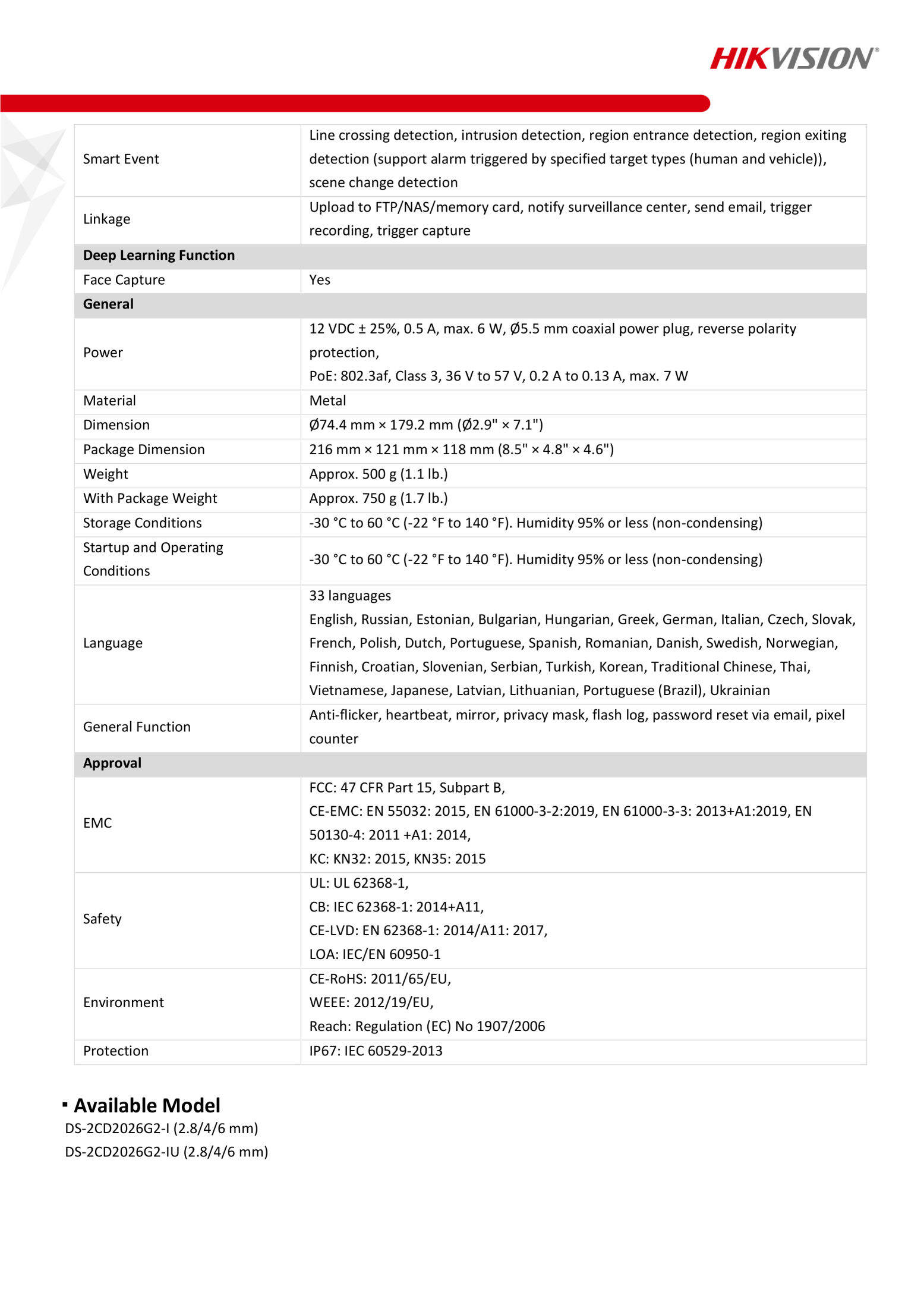 HIKVISION DS-2CD2026G2-IU (4 mm.) กล้องวงจรปิดระบบ IP 2 ล้านพิกเซล POE มีไมค์ในตัว ACCUSENSE BY ...