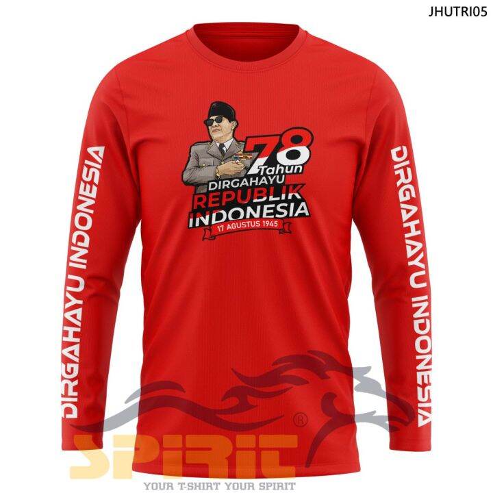 kaos 17 agustus 2023 kaos hut ri ke 78 kaos kemerdekaan 2023 katun premium lengan panjang ...