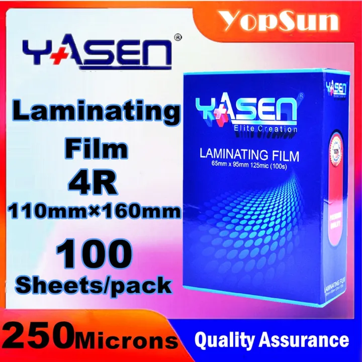 YASEN BRAND Laminating Film 4R 110mm x 160mm 250 Micron 100 Pcs/pack ...