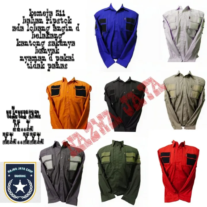 BAJU KEMEJA PDL 511 TACTICAL OUTDOOR BAJU KERJA kemeja m-tac kemeja velcro BAJU KEMEJA LAPANGAN ...