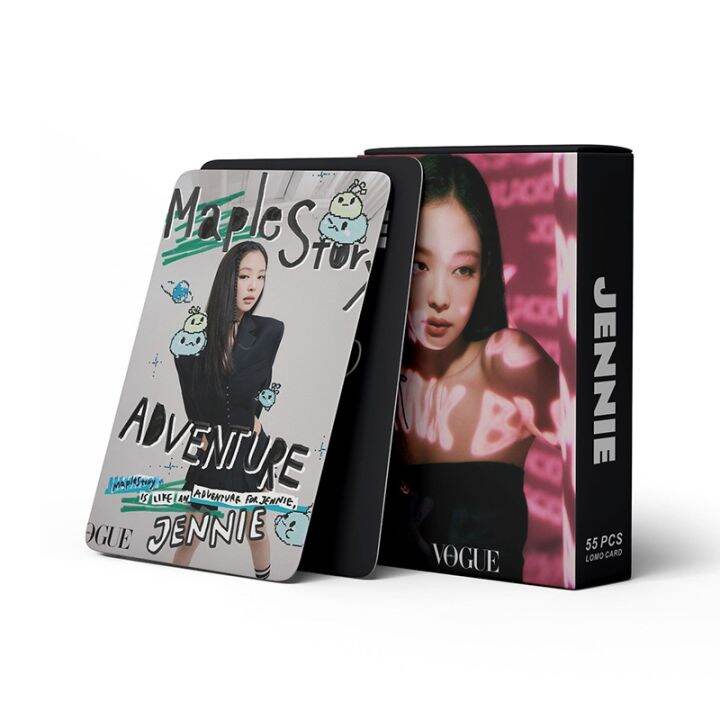 55pcs/box BLACKPINK JENNIE Photocard 2023 Vogue LOMO Card Postcard ...