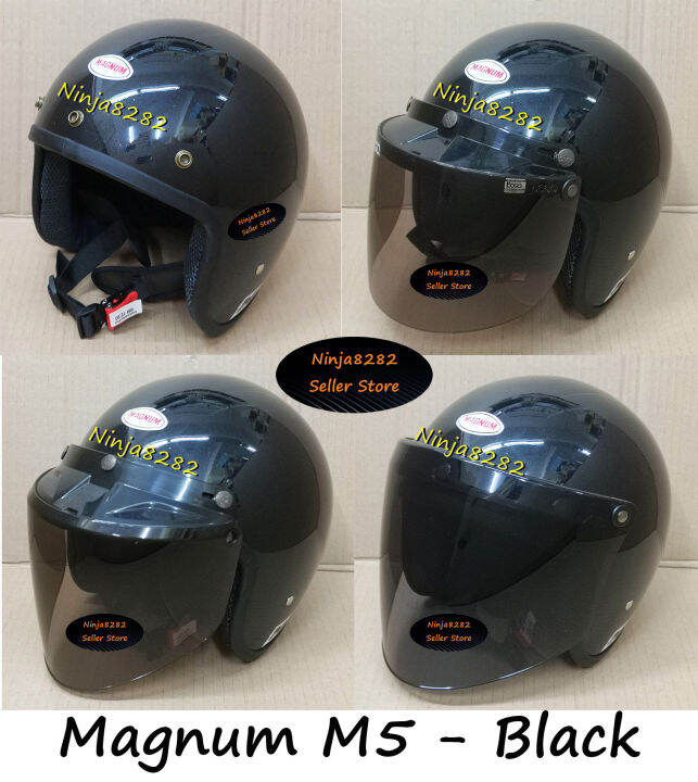Helmet Magnum M5 - BLACK ( L Big Size ) SGV MHR KHI BELL MS88 | Lazada