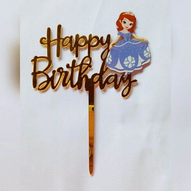 topper toper akrilik hiasan kue cake ulang tahun happy birthday ...