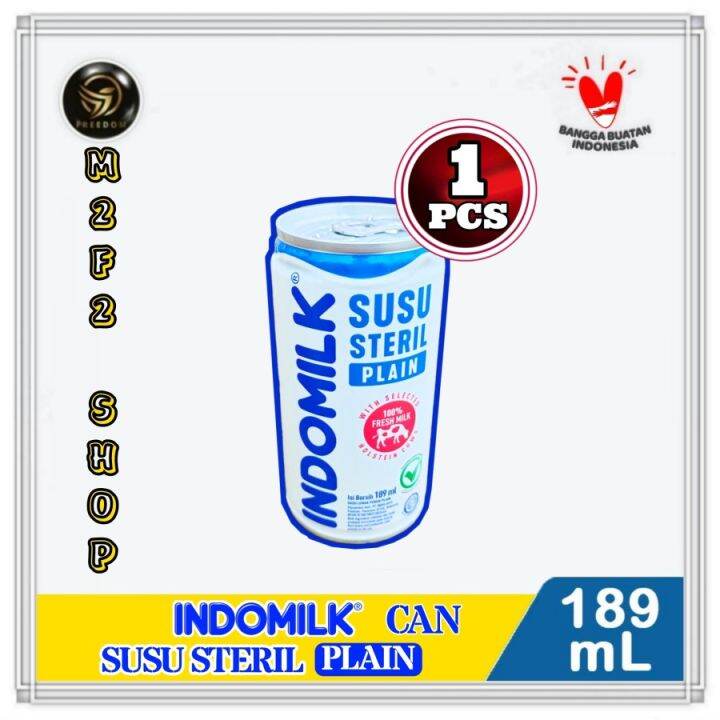 Indomilk Susu Murni Steril Kaleng | Plain Can - 189 ml (Kemasan Satuan ...