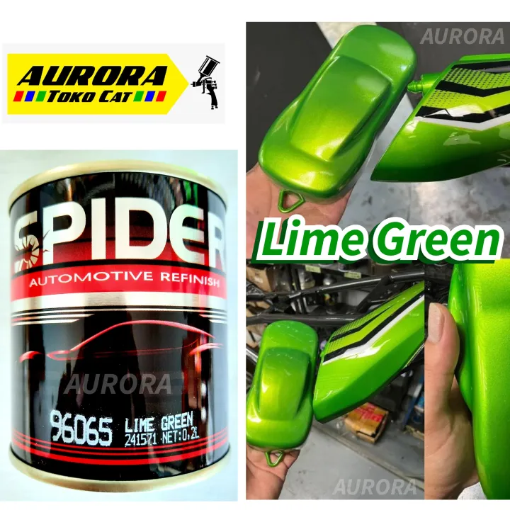Cat Lime Green SPIDER Hijau Metallic Ijo Metalik Gren Sepider Laba Laba ...