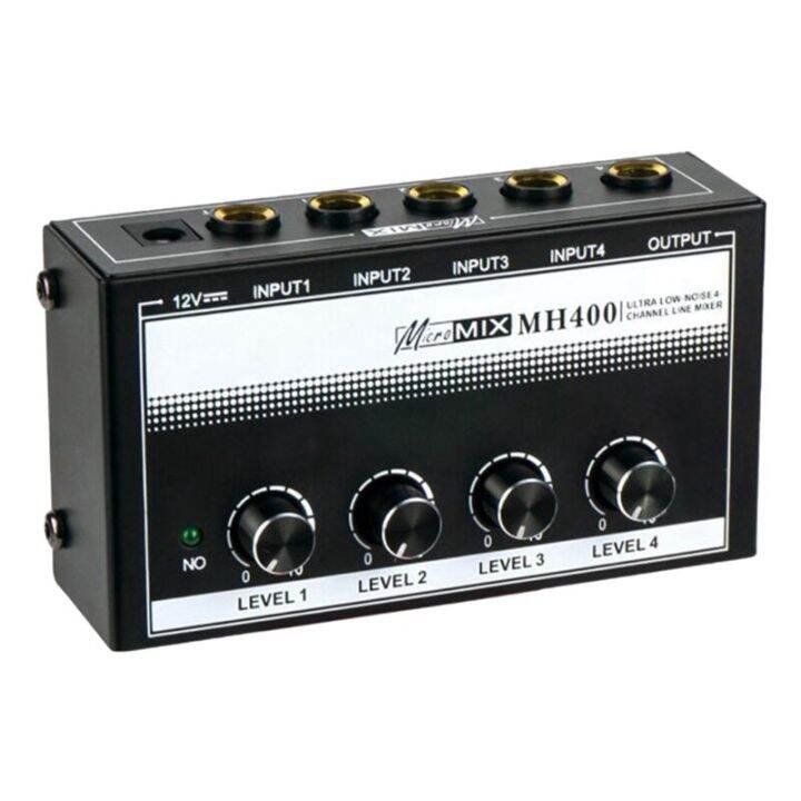 MH400 Ultra Low-Noise 4-Channel Line Mixer Mini Audio Mixer amp; 1/4 ...