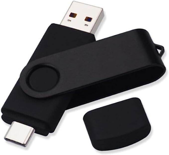 Type C Two in One USB Flash Drive Black 64G Computer Mobile Phone Dual ...