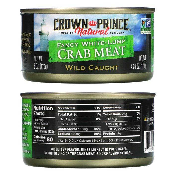 [PRE-ORDER] FANCY WHITE-LUMP CRAB MEAT 170G BY CROWN PRINCE NATURAL ...