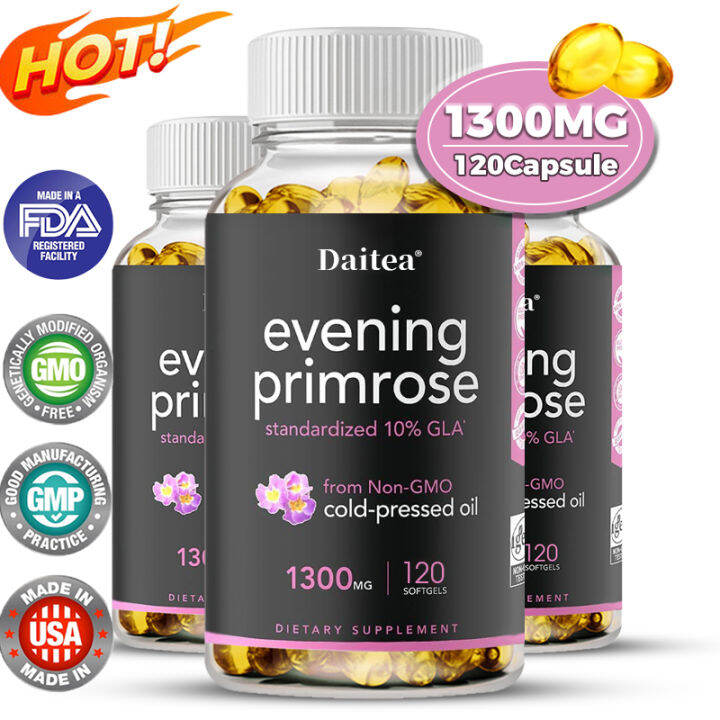 Cold-pressed evening primrose oil capsules help maintain healthy skin ...