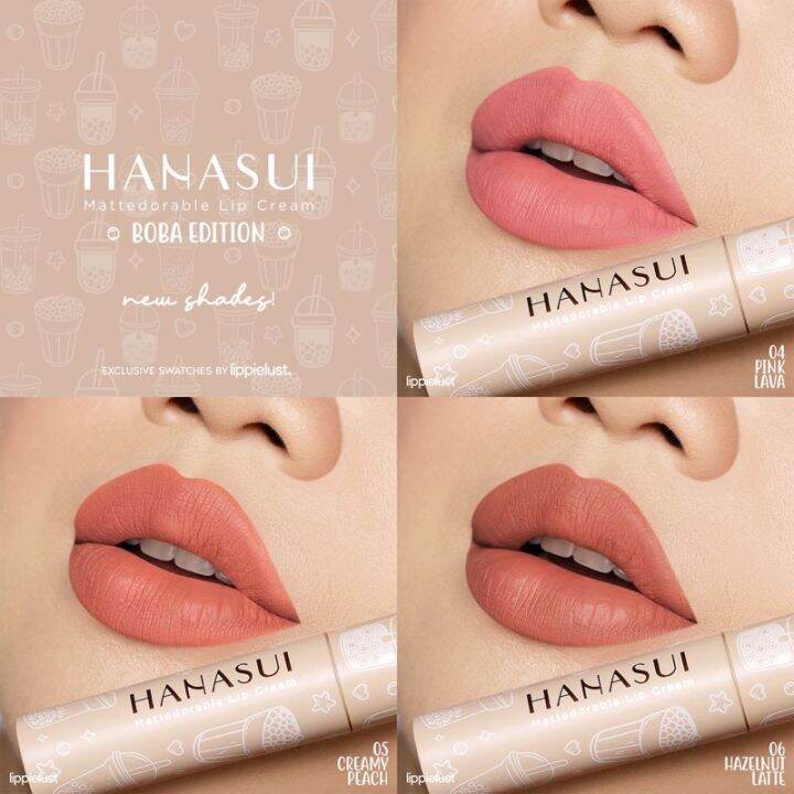 Hanasui Mattedorable LipCream Boba Edition Lip Cream Hanasui | Lazada ...