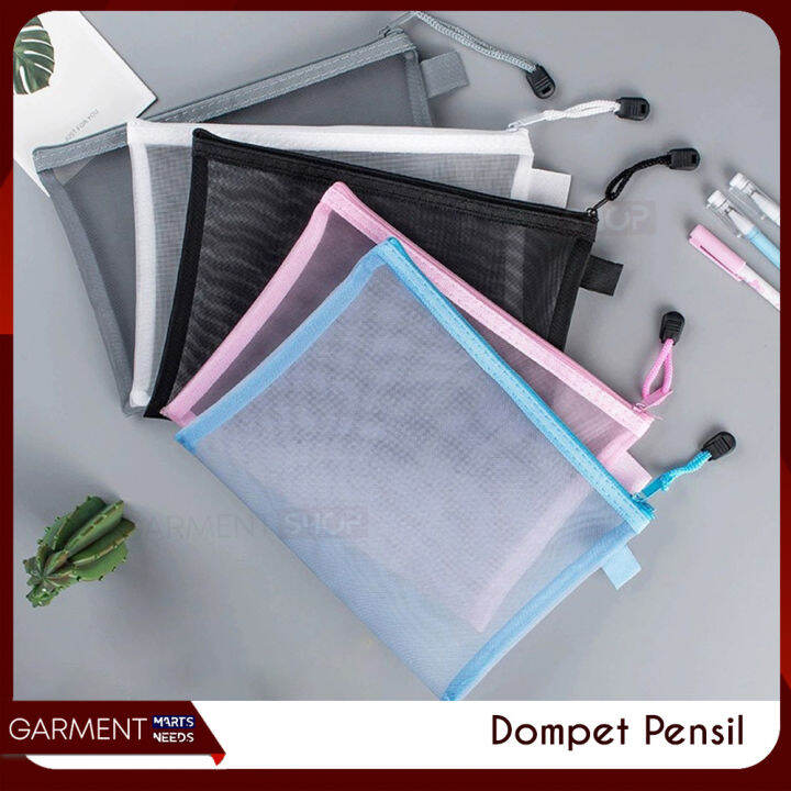 Tempat Kotak Penyimpanan Alat Pouch Resleting Zipper Bag Map Transparan ...