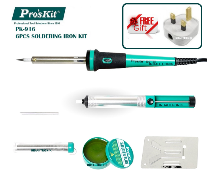 Pro'skit PK-916 6 In 1 Soldering Iron Kit 6 Piece Electricity Soldering ...