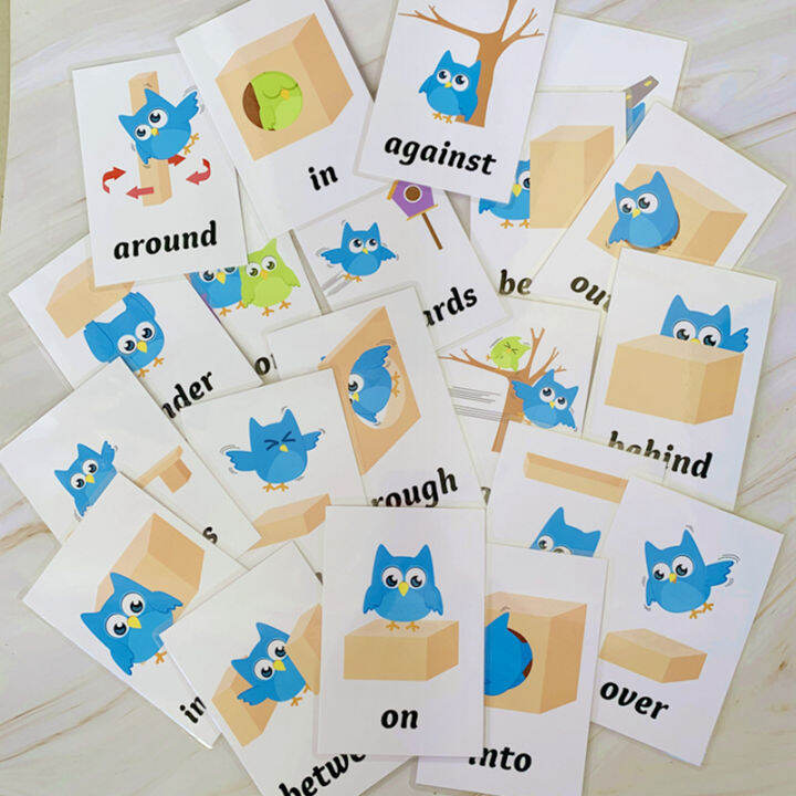 40 Pcs Prepositions/Pronoun Children card intelligence English Learning ...