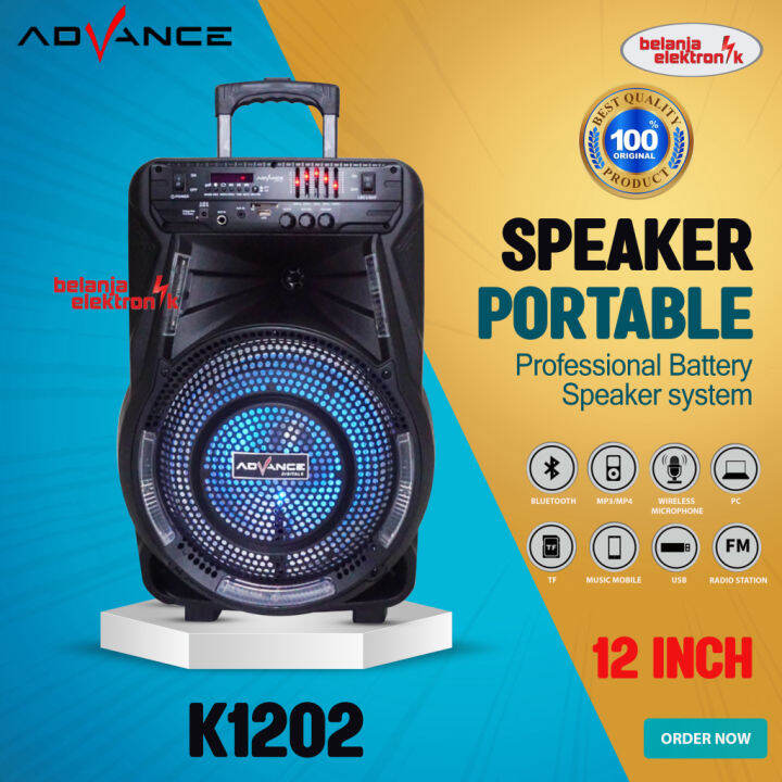 SPEAKER MEETING PORTABLE SPEAKER ADVANCE K1202 AMPLI BLUETOOTH 12 INCH | Lazada Indonesia