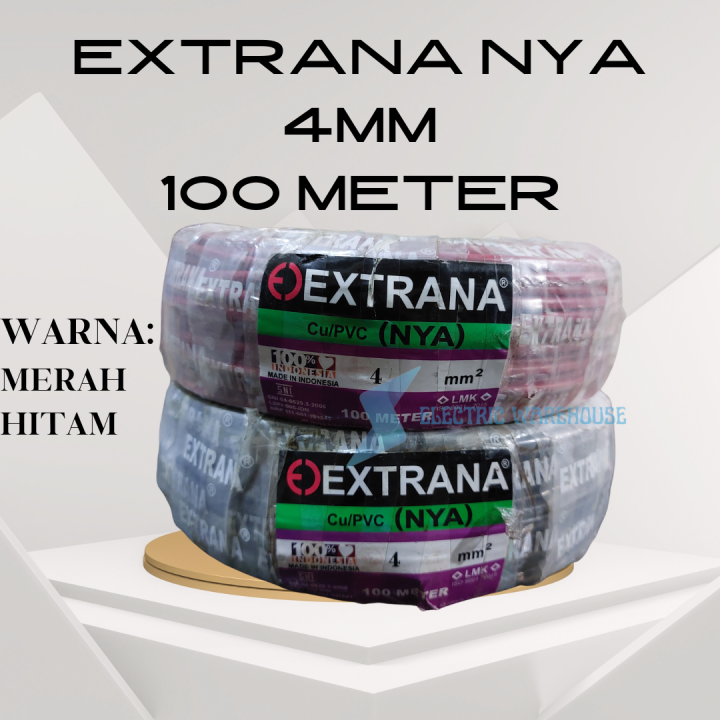 EXTRANA KABEL NYA 4 MM 100 METER MERAH HITAM | Lazada Indonesia