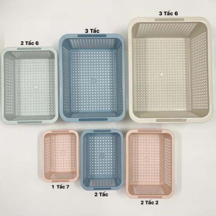 Rổ Nhựa Chữ Nhật Cao Màu Pastel Hàn Quốc Nhiều Kích Cỡ | Lazada.vn
