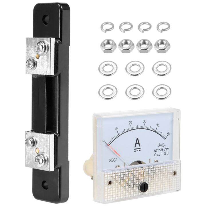 DC 0-50A Analog Amp Meter Ammeter Current Panel + 50A 75mV Shunt ...