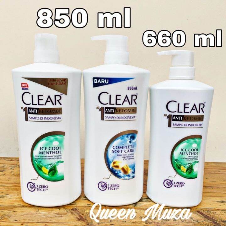 Clear Ice Cool Menthol / Complete Soft Care Shampoo 660ml 850ml anti ketombe dandruff | Lazada ...