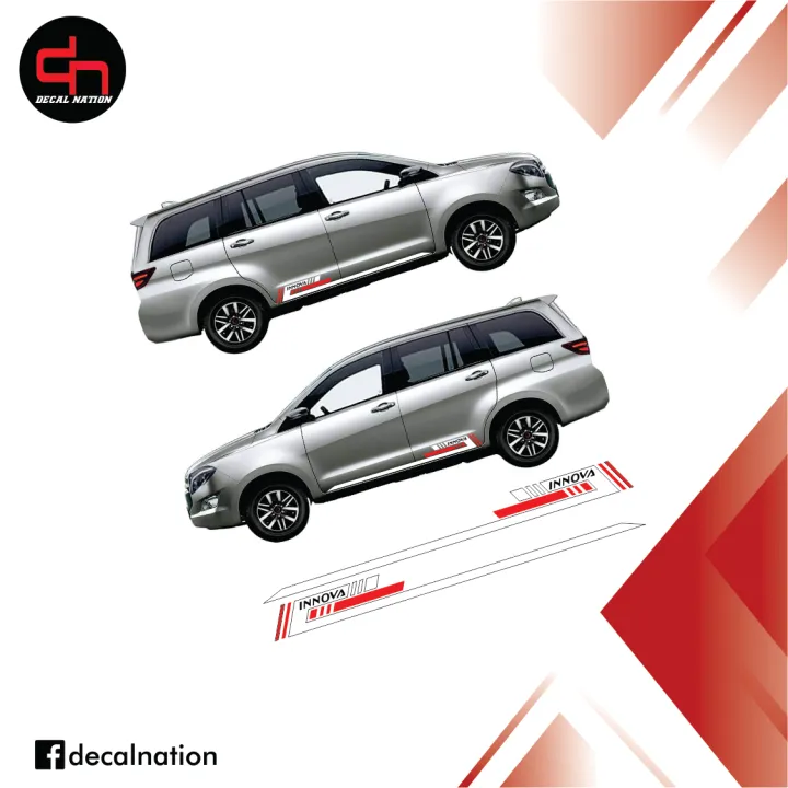 Toyota Innova Weatherproof Car Decals Cut Out Vinyl Sticker White,Red ...