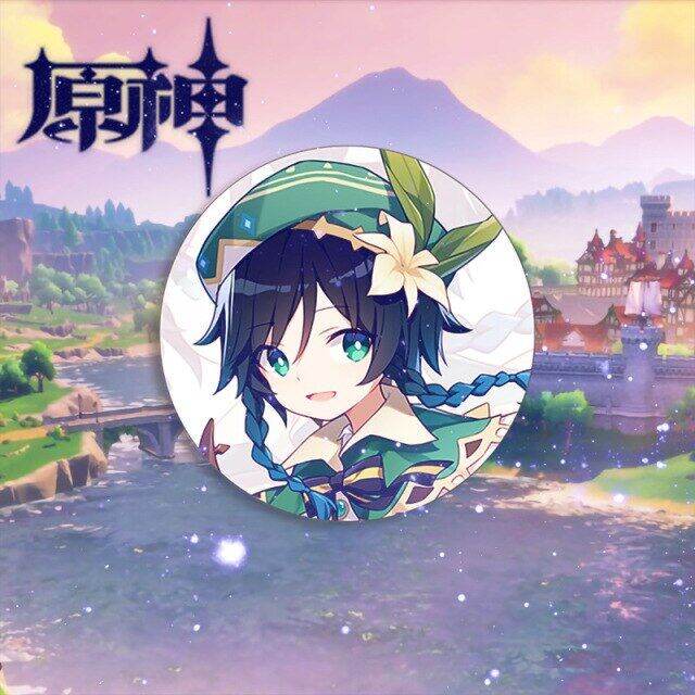 Genshin Impact Pin 58mm Anime Brooch Pin Cosplay Badge Wendi Hutao Qiqi ...