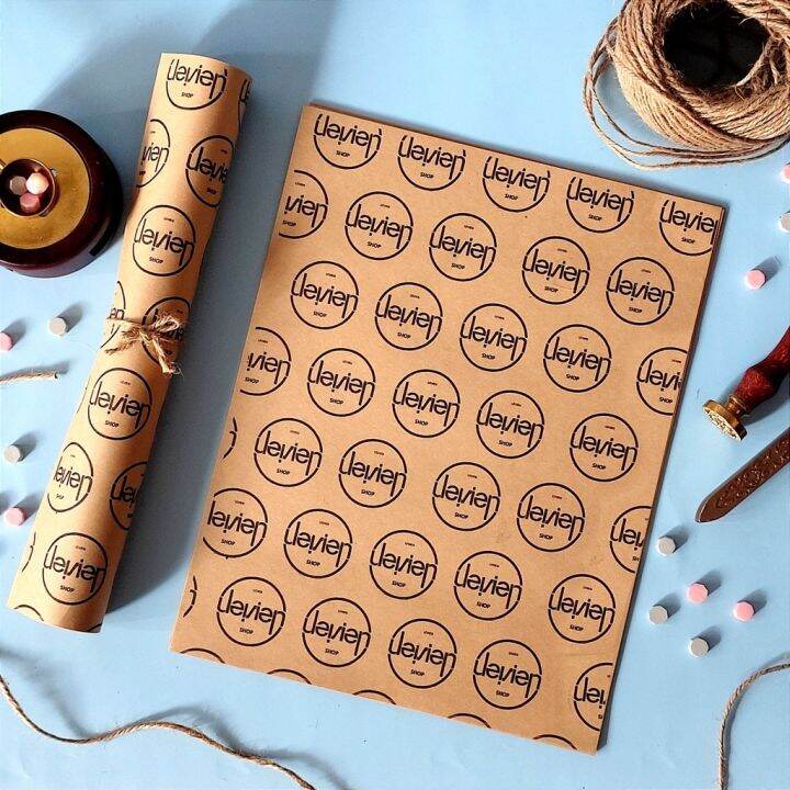 20 Pieces Kraft Print Own Logo Customizable Wrapping paper for your ...