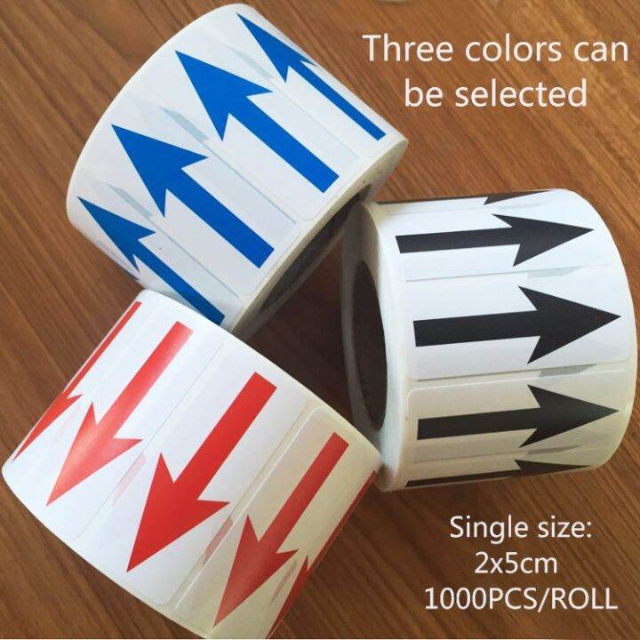 1000pcs 20X50mm Adhesive label rework paper redblueblack arrow label ...