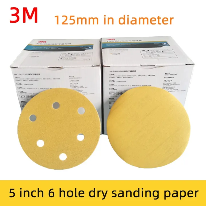 3m 236u 5 Inch 6 Hole Sandpaper 125mm Disc Flocking Round Pneumatic ...