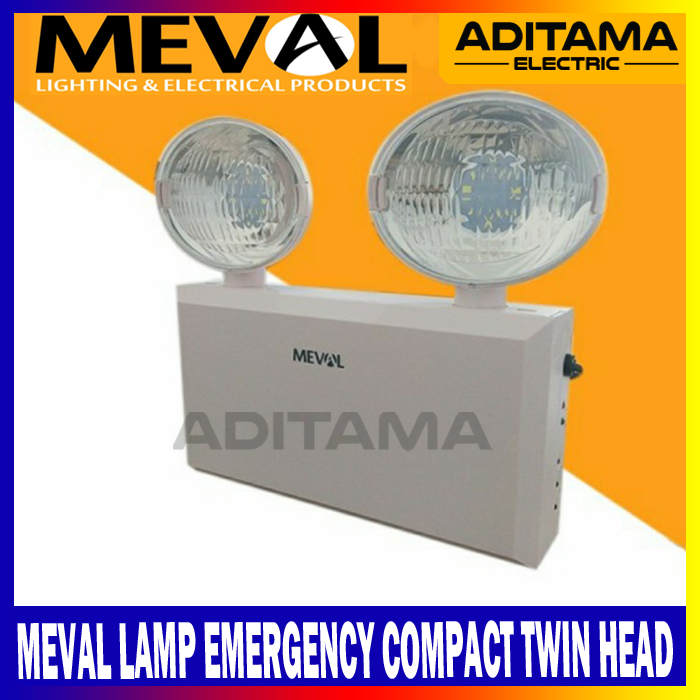 MEVAL LAMPU EMERGENCY DARURAT COMPACT TWIN HEAD 16 LED MP2-03A | Lazada ...
