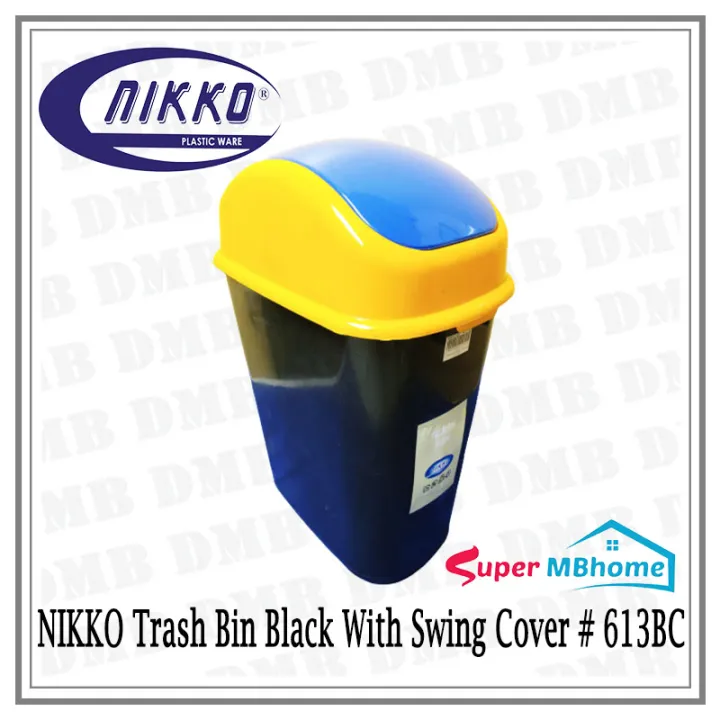 Nikko BLACK TRASH CAN ,TRASH BIN ,GARBAGE CAN ,WASTE BIN ,GARBAGE BIN ,BASURAHAN ,WASTE CAN # ...