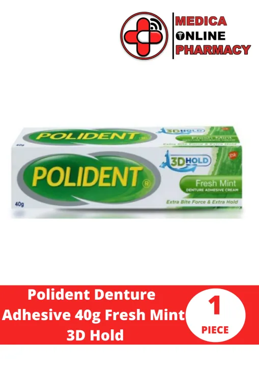 Polident Denture Adhesive 40g Fresh Mint 3D Hold | Lazada PH