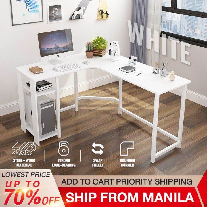 L-shaped table Computer desk minimalist corner Simple writing | Lazada PH