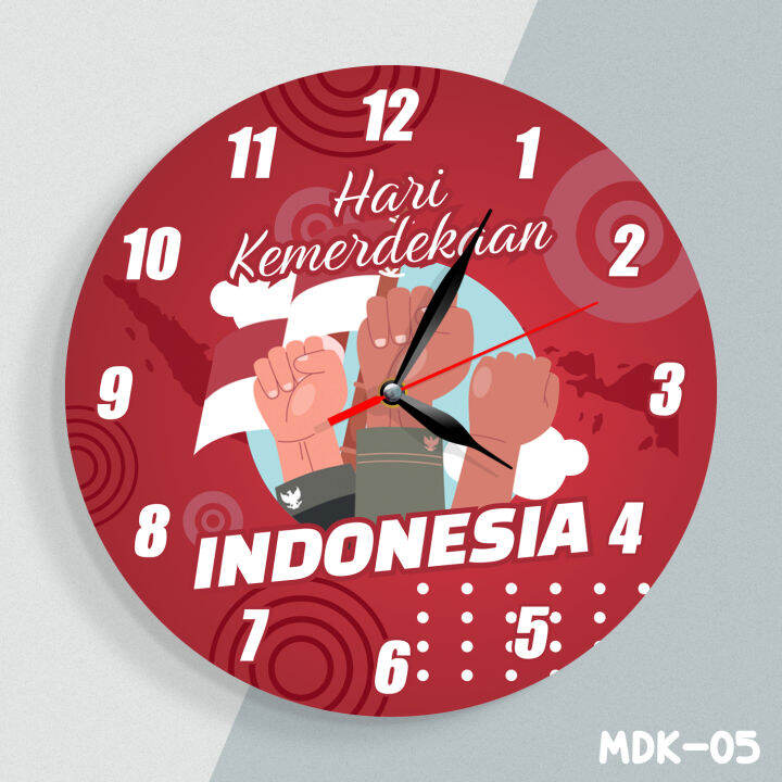 Jam Dinding Hari Kemerdekaan Indonesia HUT RI - MDK-05 | Lazada Indonesia