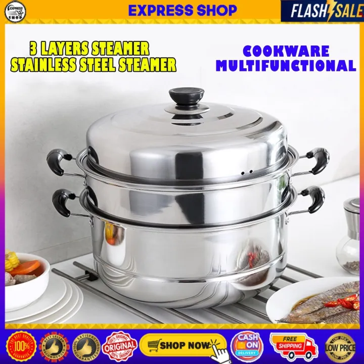 Original 3 Layers Steamer for Puto 3 Layer Siomai Steamer Stainless ...