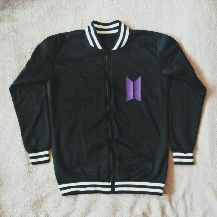 BTS Vinyl Purple Logo Kpop Oversized Varsity Jacket [SIZE XL] | Lazada PH